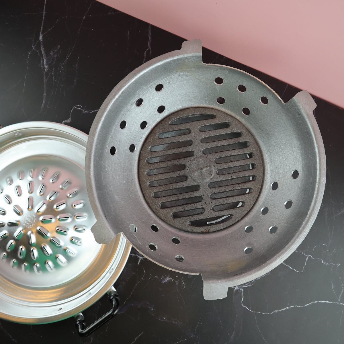 THAI LAO CHARCOAL DUAL BBQ HOTPOT MOO KRATA 3 PIECES SET (SUKI, HOTPOT ...